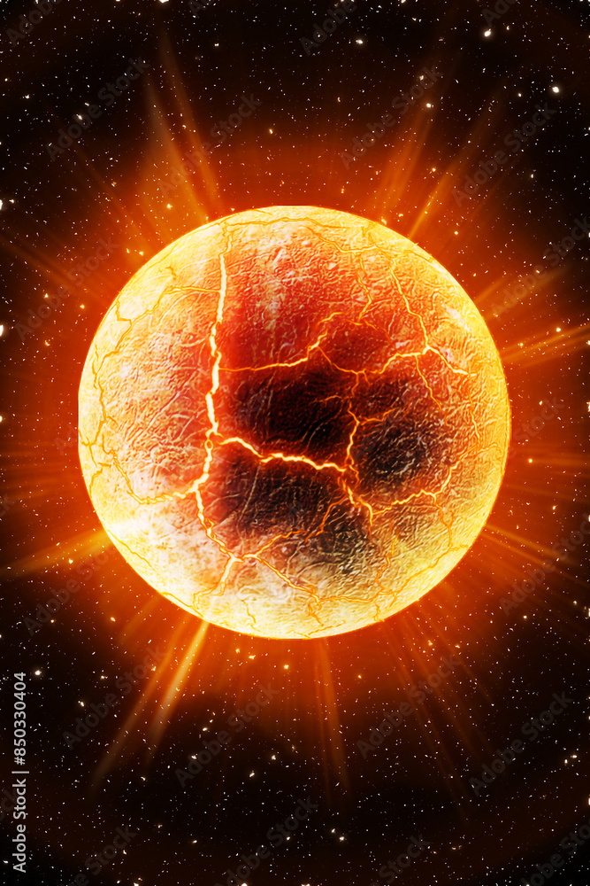 Glowing fireball in space, giant sphere with flame, space wallpapers ...