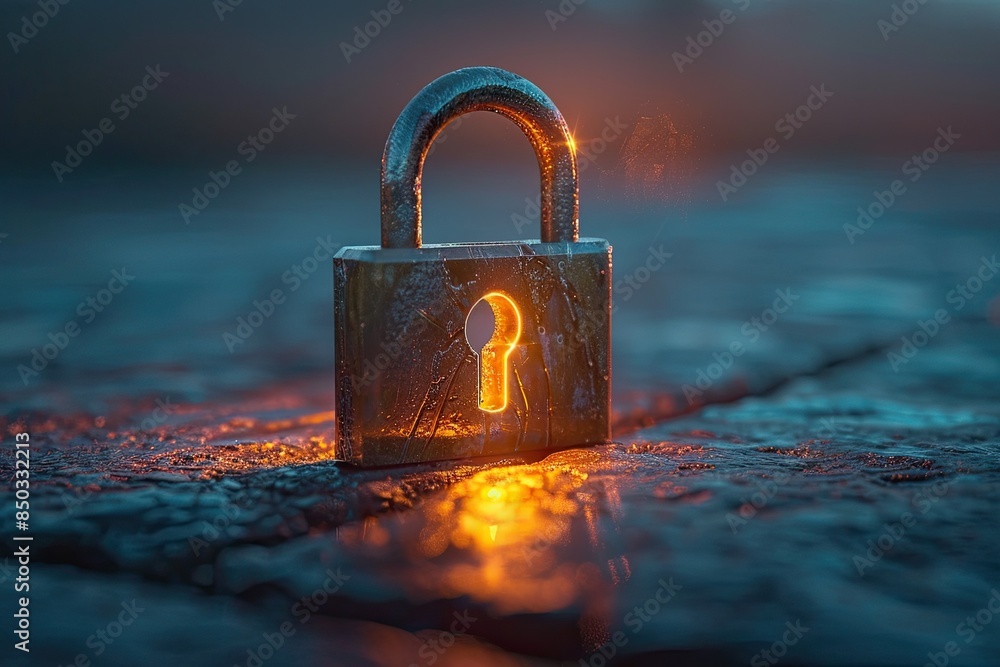 Online safety Visualization of a secure lock integrated to safeguard ...