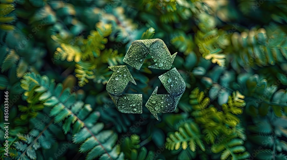 The circular economy symbol with a backdrop of nature in The circular ...