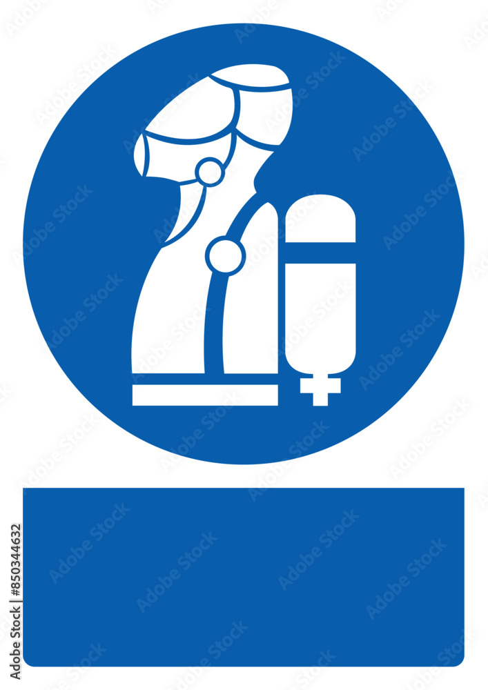 ISO mandatory safety signs use scba your custom message here portrait ...
