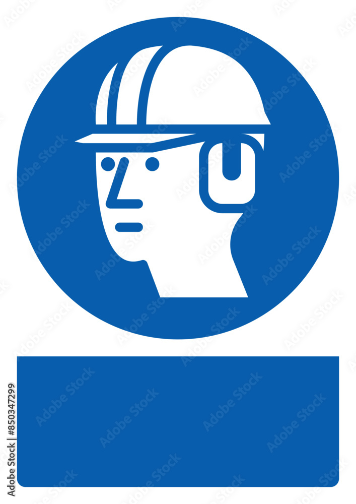 ISO mandatory safety signs wear head and ear protection your custom ...
