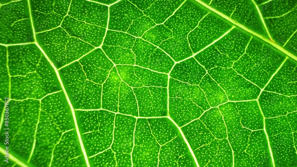 Zoom in, the camera unveils a breathtaking view of vibrant okra leaves ...