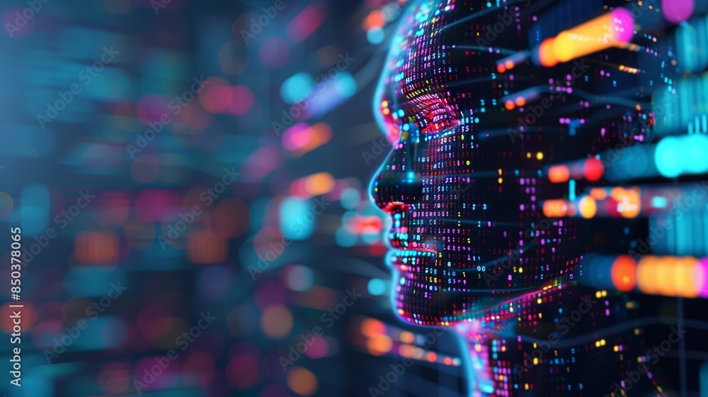 Futuristic AI coding assistant concept, showcasing advanced artificial ...