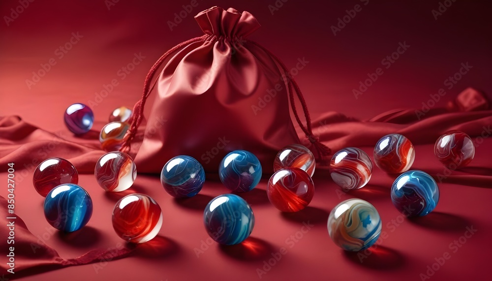 Red marbles on a red background, marble pile for a game background ...