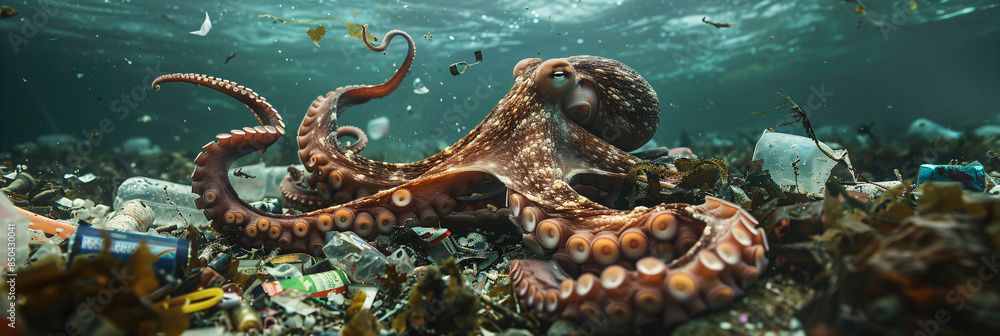 Marine life endangered by the pervasive issue of ocean plastic ...