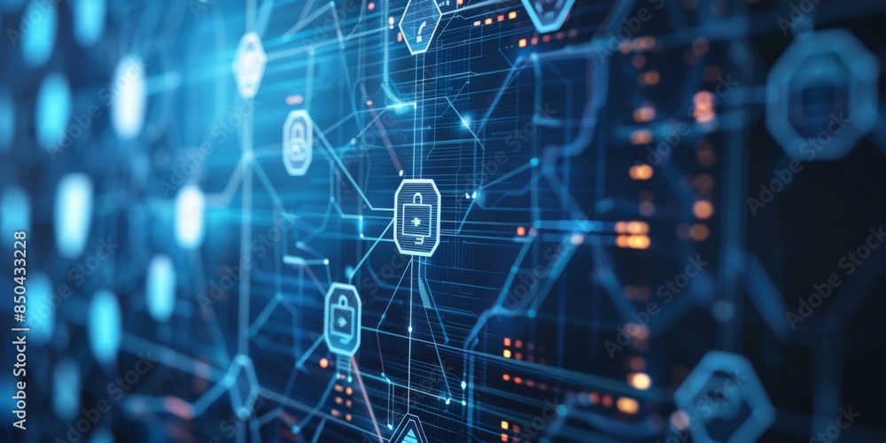 Machine Learning Process Infographic with Blurred Background and Copy ...