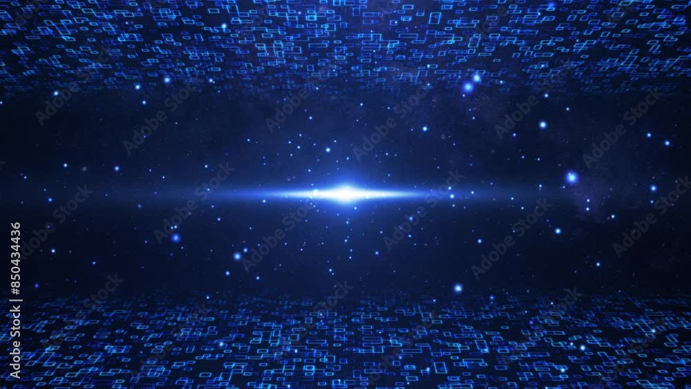 Abstract scene of futuristic cyber world, sci-fi grid, technology ...