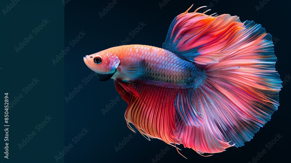 Multi color Siamese fighting fish Rosetail fighting fish splendens,on ...