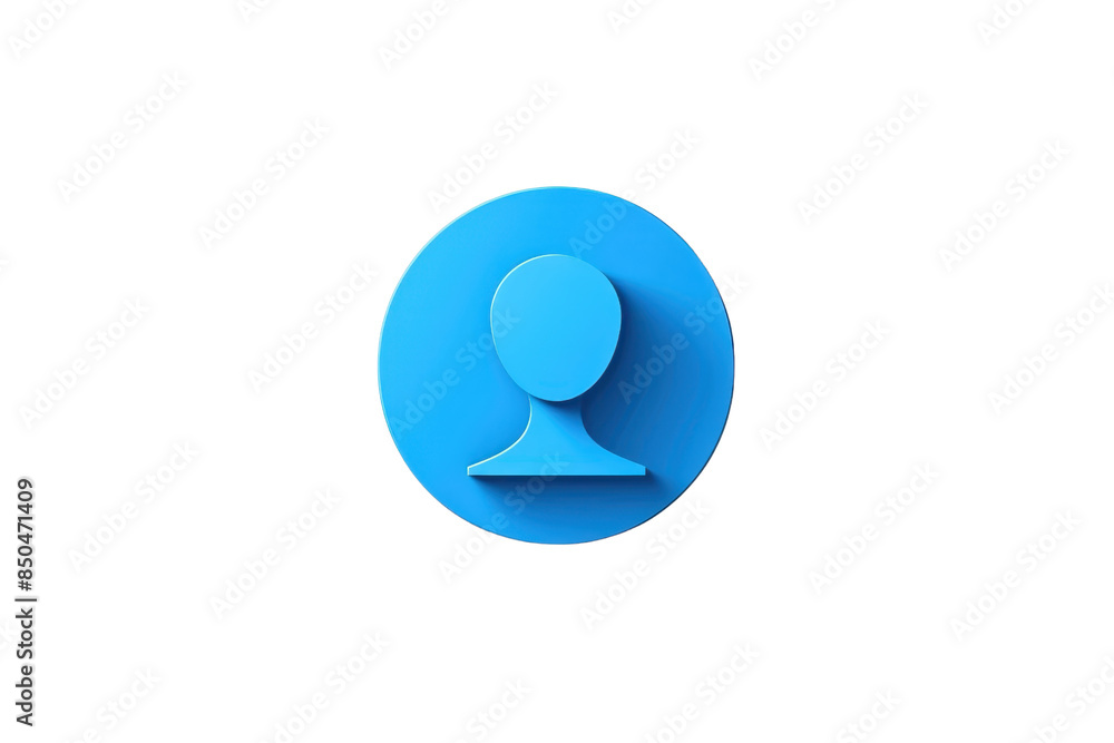Minimalistic blue user icon on a black background, perfect for profile ...