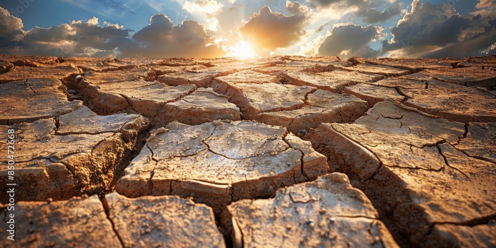 Cracked earth texture, sun-baked soil, intricate fissures, high ...