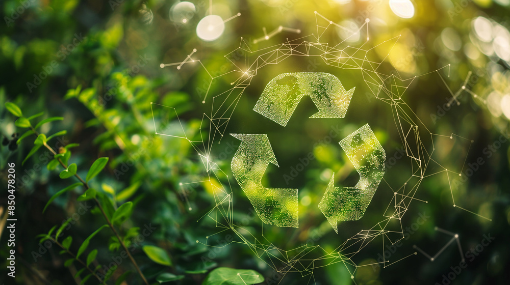The circular economy icon on nature background in The concept circular ...
