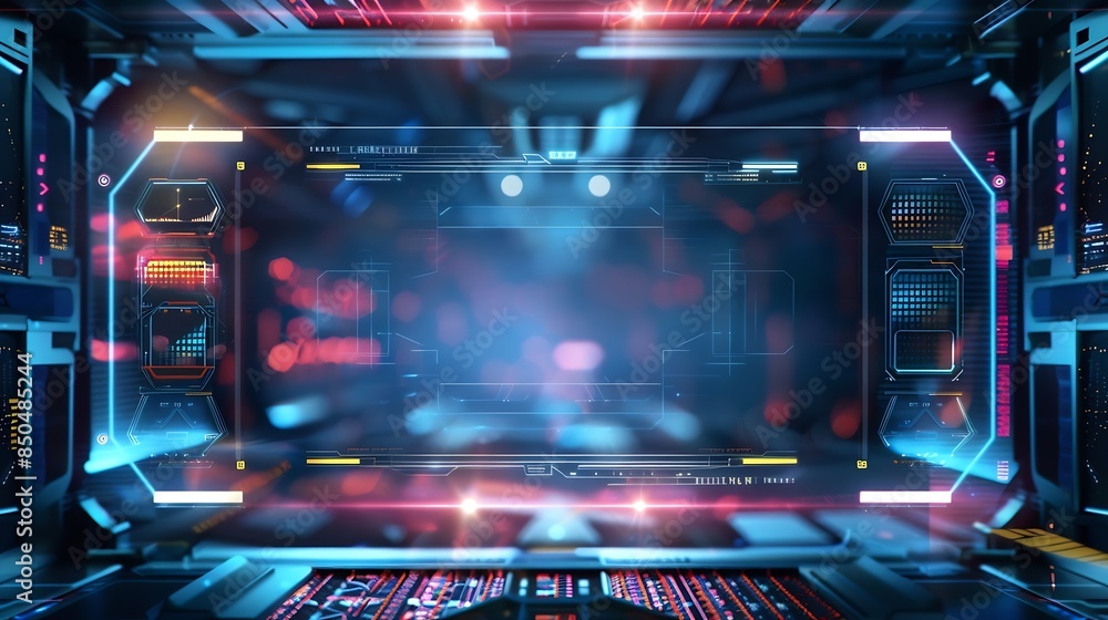 Digital HUD futuristic motion graphic element cyber generated ...