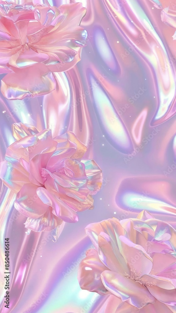 Iridescent background, pink and white iridescence, iridescent theme ...