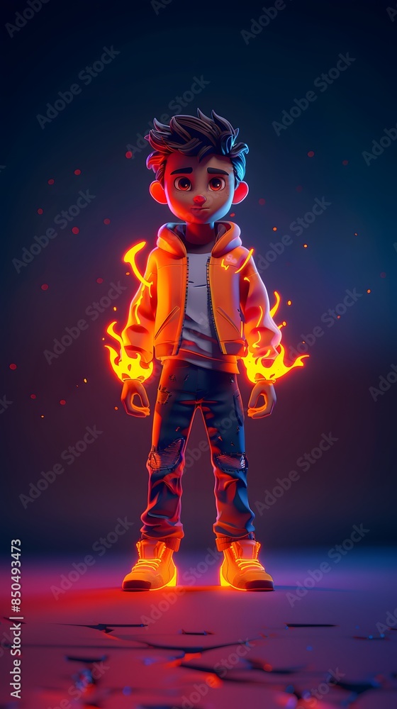 Edgy 3D Generation Z Avatar, Futuristic Sci-Fi Character Model with a ...