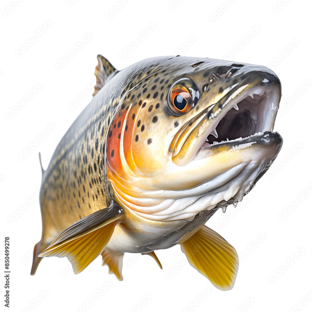 Small Brook Trout Cute Smile isolated on a transparent background, png ...