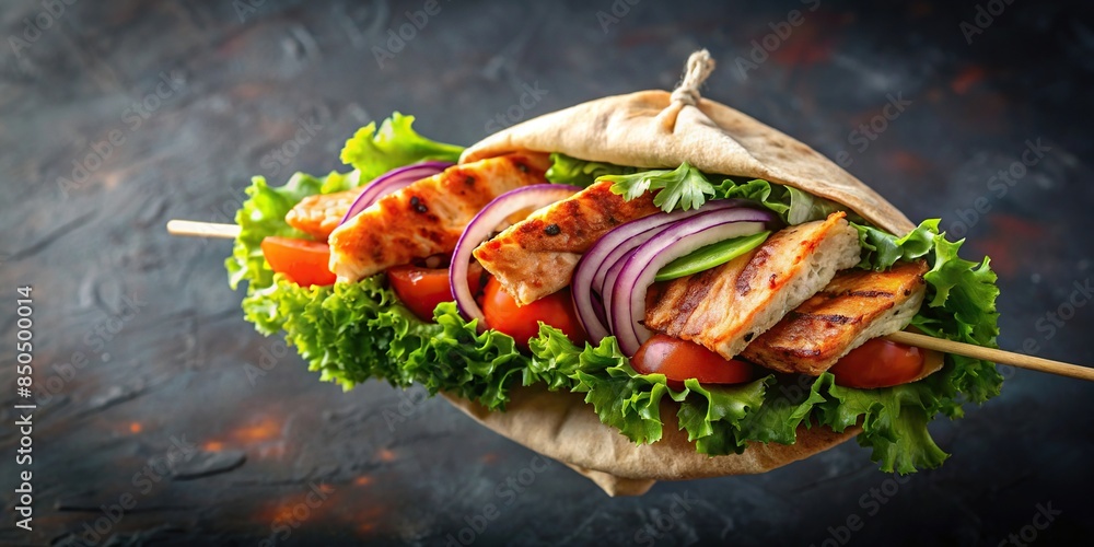 Turkish doner kebab with salmon on a skewer , Salmon, Turkish, Doner ...
