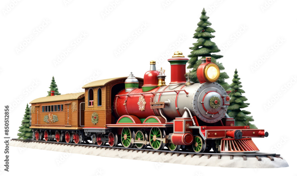 PNG Chrismas trains locomotive vehicle railway. Stock Illustration ...