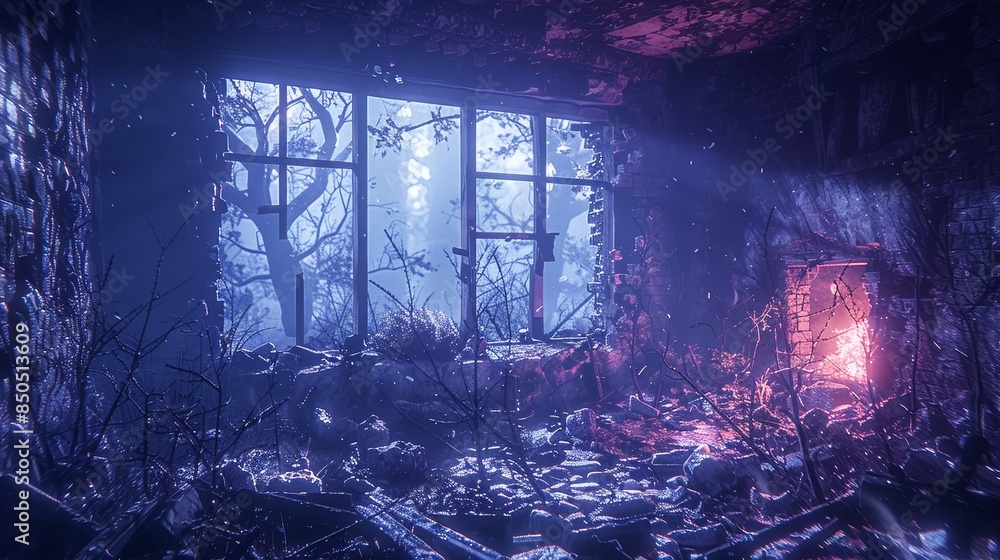 Abandoned room with nature reclaiming space - A hauntingly beautiful ...