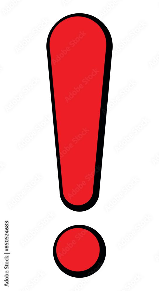 exclamation mark, red vector simple illustration of exclamation point ...