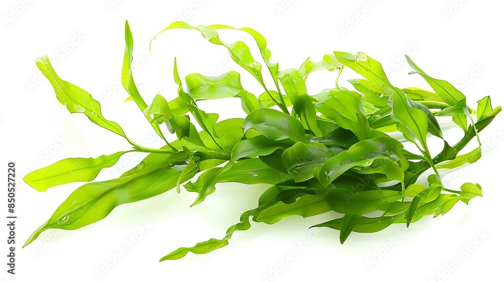 Aquatic plant java fern microsorum pteropus narrow isolated on white ...