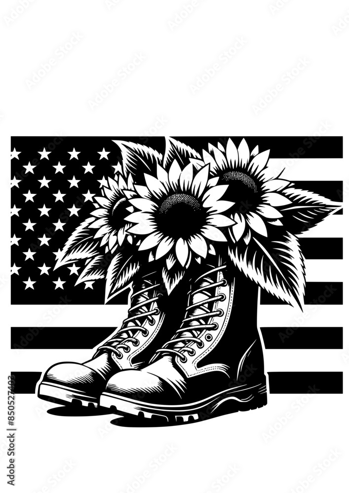 American military shoes SVG, Soldier SVG, Sunflowers SVG, Shoes SVG ...