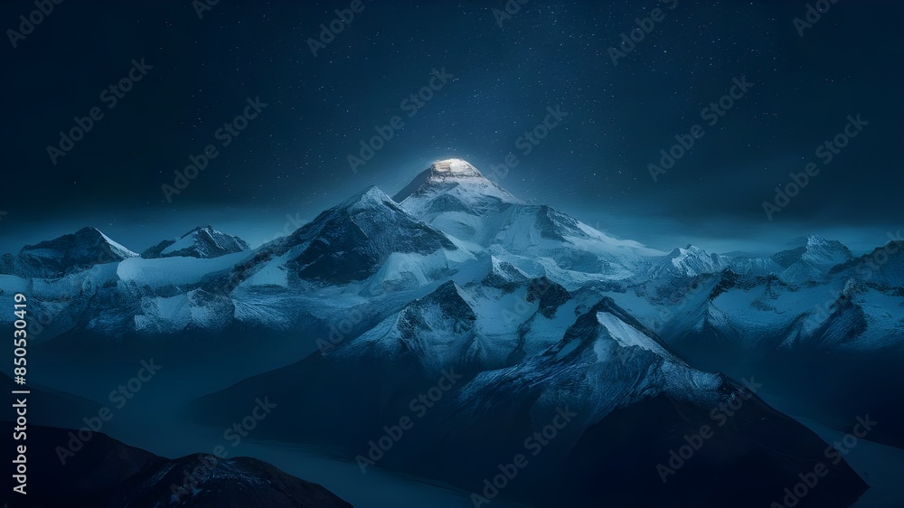 Mount Everest,nepal night view, World hieghts mountain,camera from top ...