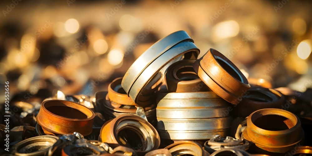 Image of recyclable scrap metal lead scrap ready for reuse. Concept ...