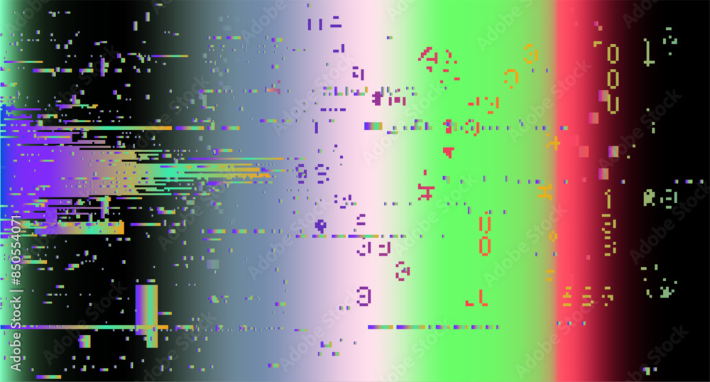 Vector illustration of gloomy visual disturbances with the effect of ...