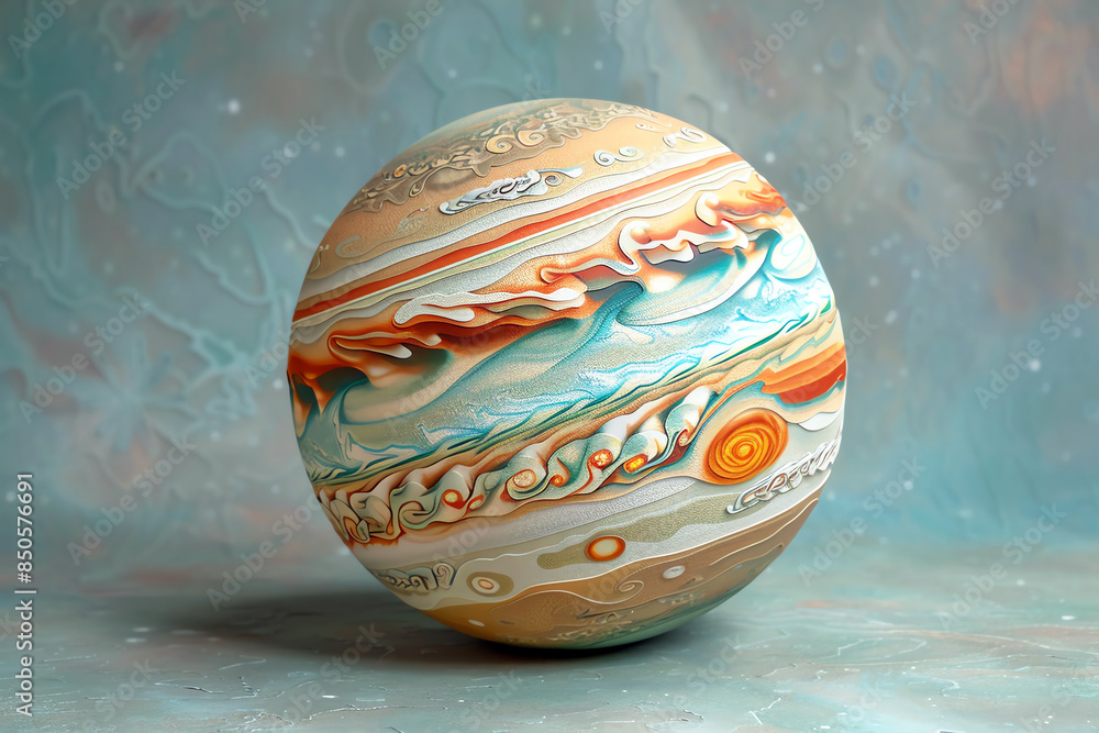 Craft a paper cut design of Jupiter, focusing on its swirling clouds ...