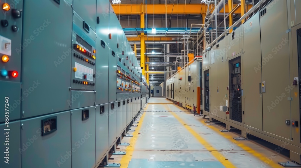 Low voltage switchgear at power plant, Generative Ai Stock Photo ...