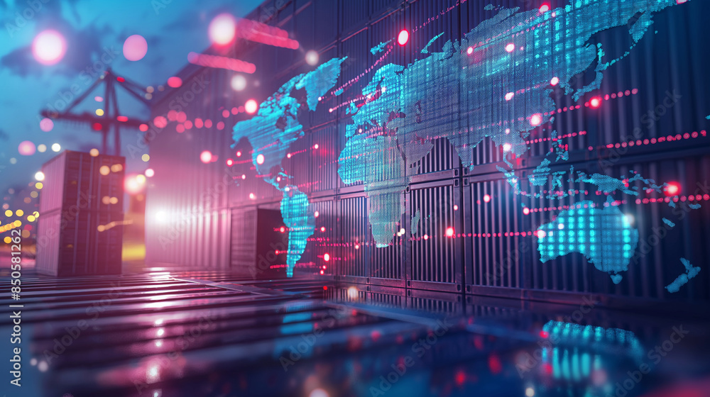 Futuristic AI logistics management: Advanced technology orchestrating ...