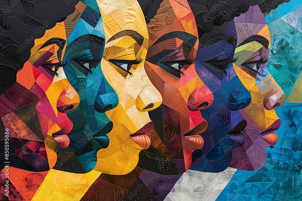 This abstract portrait of a Black man for Black History Month showcases ...