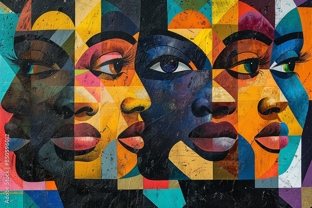 This abstract portrait of a Black man for Black History Month showcases ...