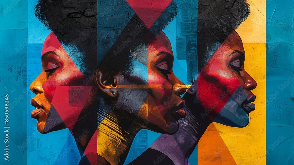 This abstract portrait of a Black man for Black History Month showcases ...