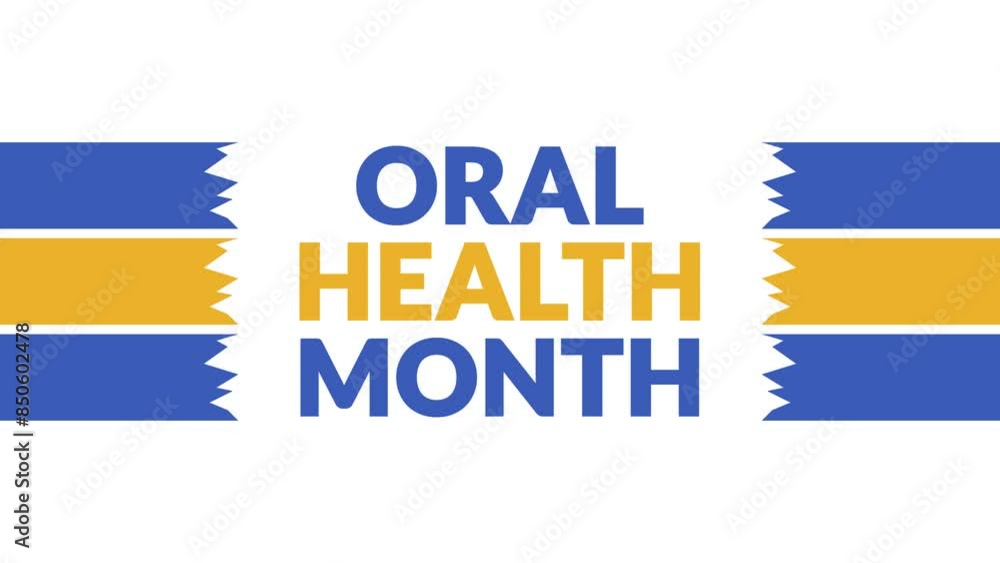 Oral Health Month Seamless looping Text Animation with side lines on ... Oral Health Month Seamless looping Text Animation with side lines on ...