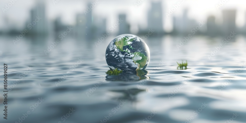 Earth submerged in flood need water treatment to prevent global ...