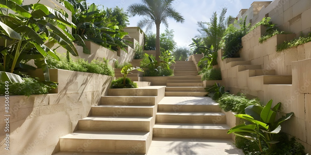 Ancient Hanging Gardens of Babylon terraced gardens in presentday Iraq ...