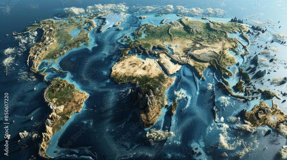 Here's a map showing the shape and features of the land. You can add ...