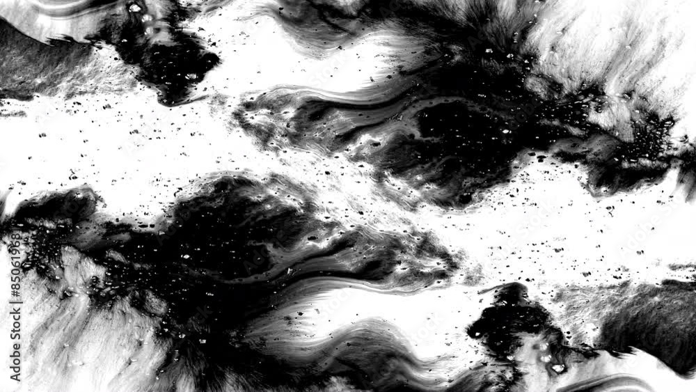 Ink splatter brush stroke transition abstract ink brush slow motion ...