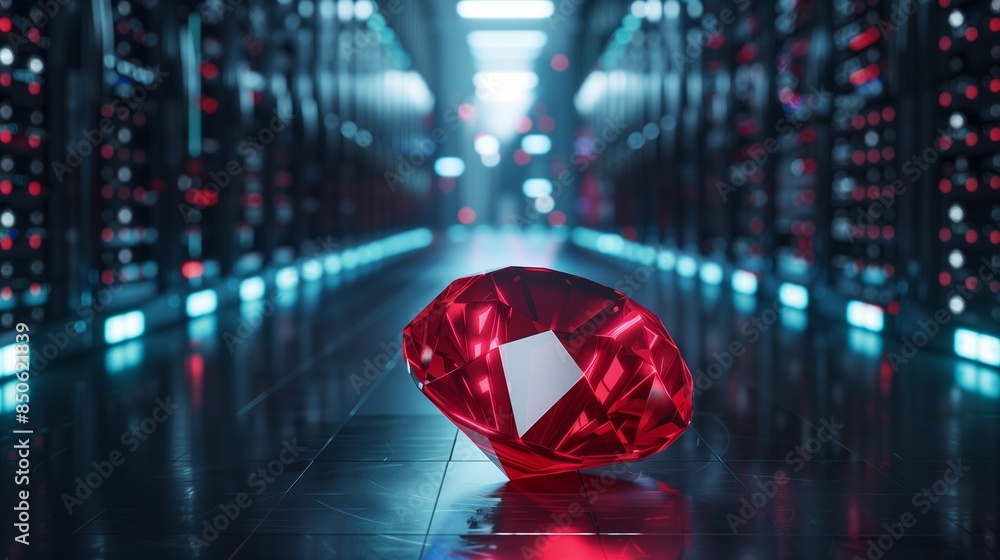Ruby on Rails programming concept featuring a vibrant red ruby stone ...
