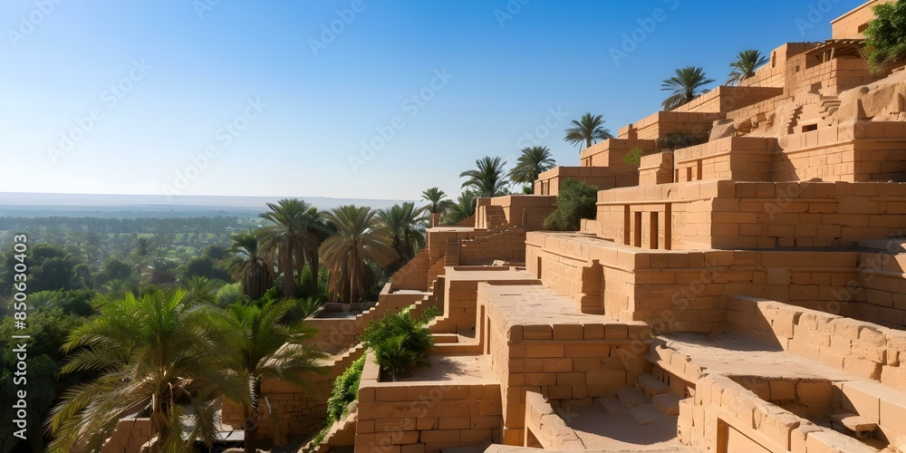 The Ancient Hanging Gardens of Babylon Terraced Gardens in Present-Day ...