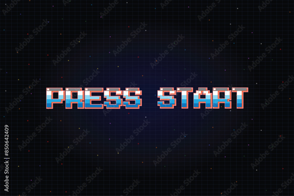 PRESS START . pixel art .8 bit game. retro game. for game assets .Retro ...