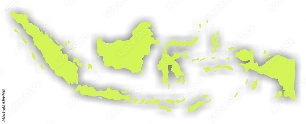Indonesian Map in Green Color, Map of Indonesia, can use for App, Art ...