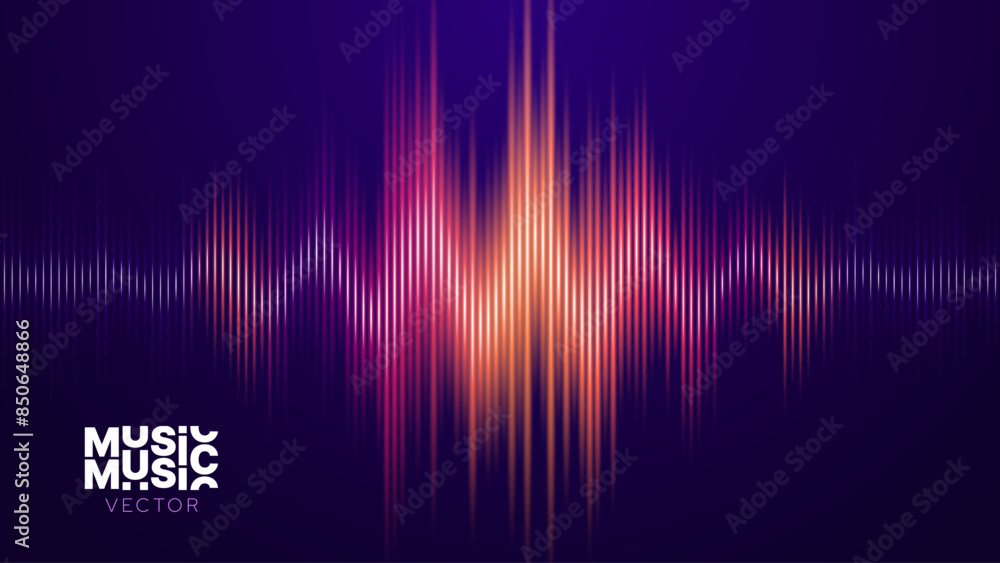 Abstract Digital EQ Music Equalizer. Sound Wave Design Element ...