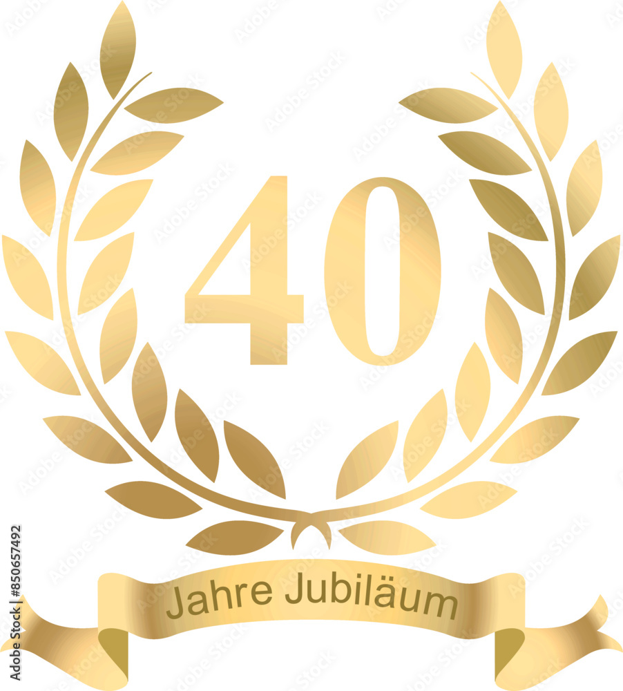 Laurels in vector for the 40 years jubilee with text in German Stock ...