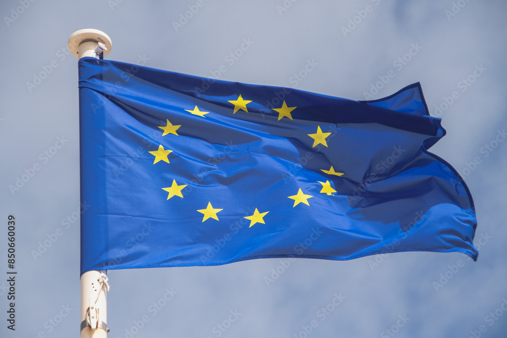 The flag of Europe. The twelve stars symbolise the unity, solidarity ...