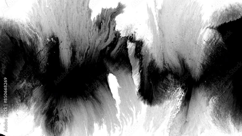 Ink splatter brush stroke transition abstract ink brush slow motion ...