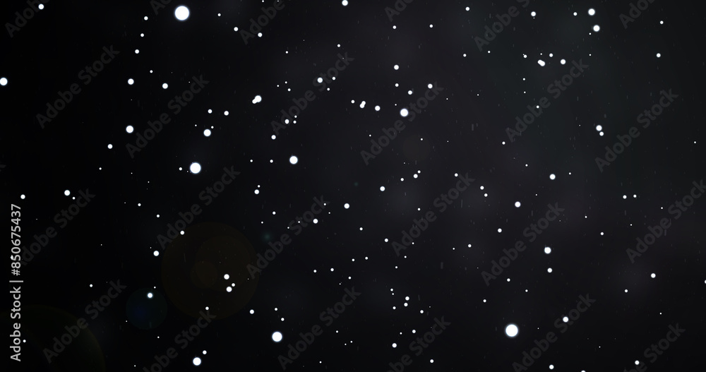 Natural organic air dust particles float in the space dark light ...