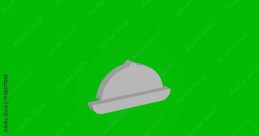 Animation of rotation of a white cloche symbol with shadow. Simple and ...