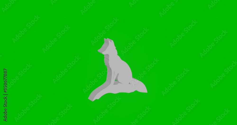Animation of rotation of a white fox symbol with shadow. Simple and ...